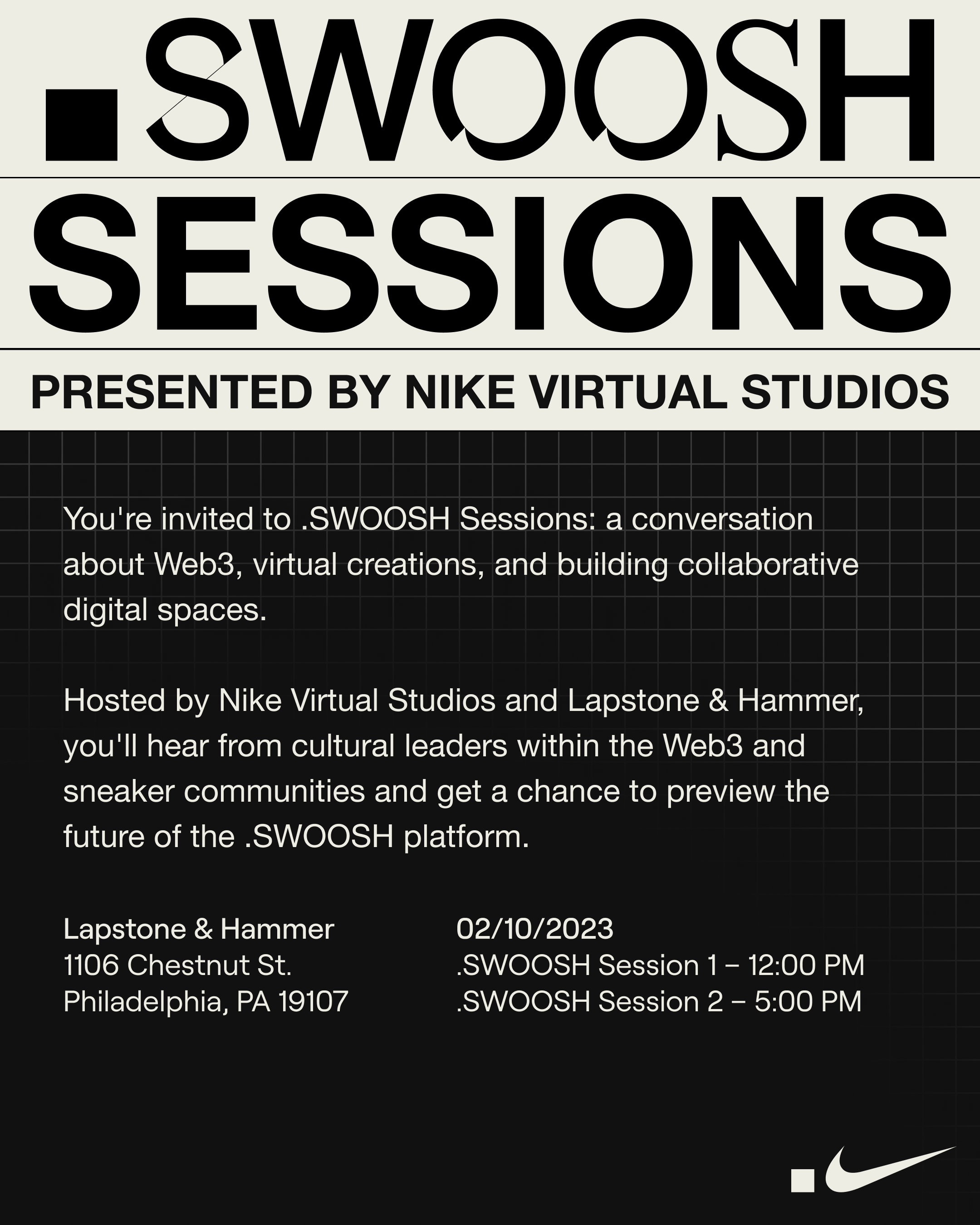 .SWOOSH Sessions are coming to Lapstone & Hammer – lapstoneandhammer.com