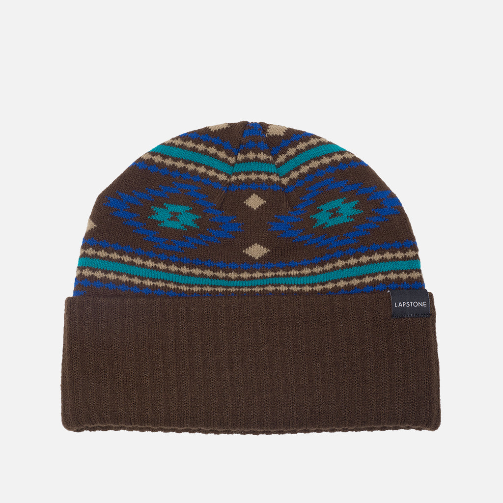 LAPSTONE INTARSIA KNIT BEANIE - BROWN | lapstoneandhammer.com