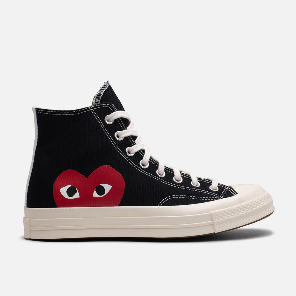 CDG PLAY X CONVERSE CHUCK TAYLOR ALL STAR '70 HI - BLACK ...