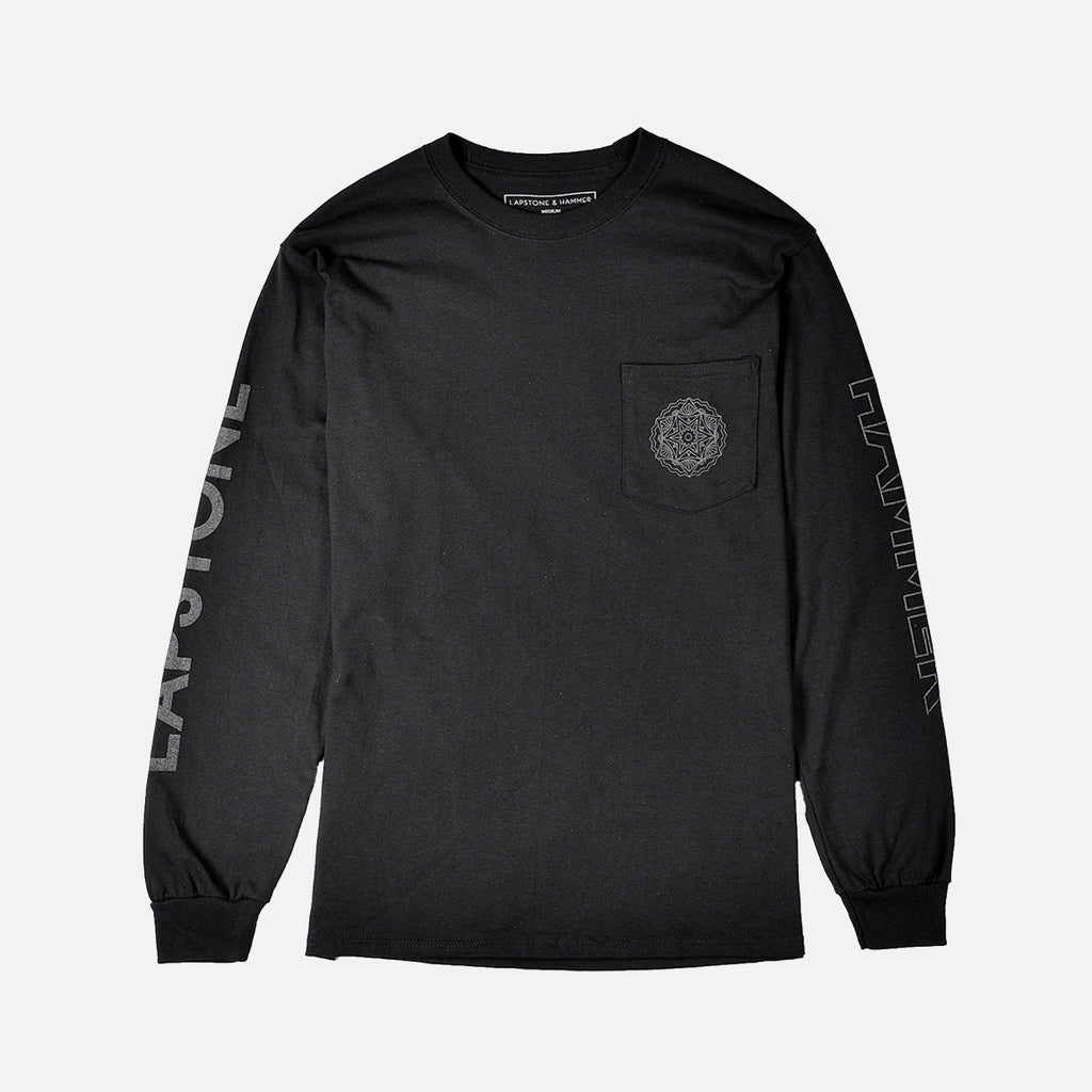 LAPSTONE DECO L/S TEE - BLACK / REFLECTIVE – lapstoneandhammer.com