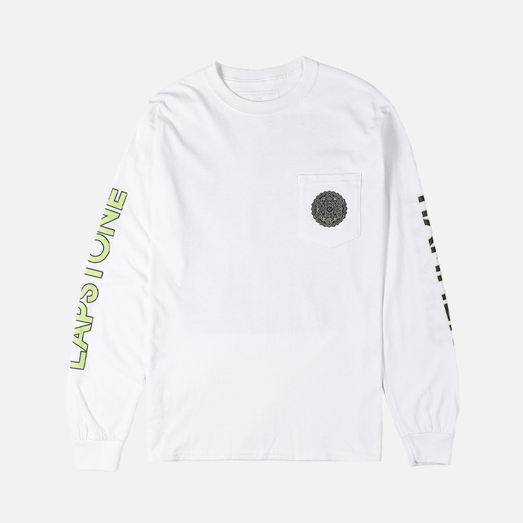 LAPSTONE DECO L/S TEE - WHITE / NEON – lapstoneandhammer.com